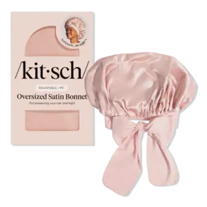 KITSCH Adjustable Oversized Satin Bonnet - Blush