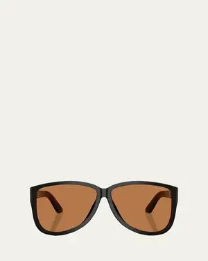 Miu Miu Acetate Aviator Sunglasses - Black