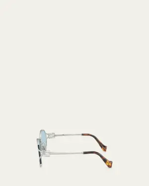 Miu Miu Metal Oval Sunglasses