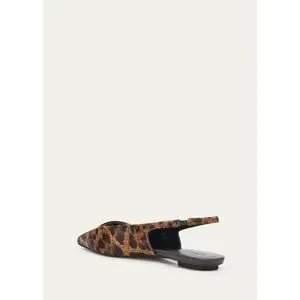 TOD'S Printed Slingback Flats - Leopard