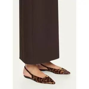 TOD'S Printed Slingback Flats - Leopard