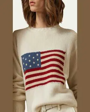 Ralph Lauren Flag Crewneck Sweater - Cream
