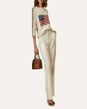 Ralph Lauren Flag Crewneck Sweater - Cream