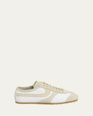 Dries Van Noten Dustin Mixed Leather Retro Sneakers - White