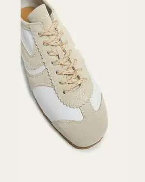 Dries Van Noten Dustin Mixed Leather Retro Sneakers - White