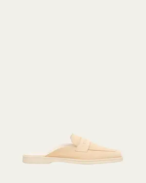 SOPHIQUE Riviera Suede Loafer Mules - Sand