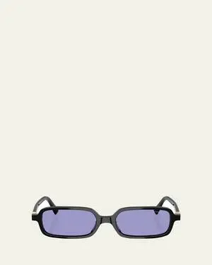 Miu Miu Miu Miu MU 11ZSF Rectangular Sunglasses Black