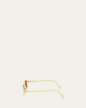 Miu Miu Mu 11zsf Rectangular Sunglasses - White/brown