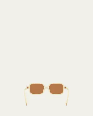 Miu Miu Mu 11zsf Rectangular Sunglasses - White/brown
