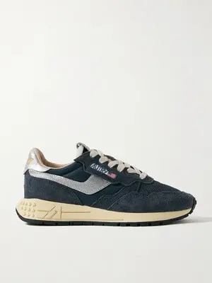 AUTRY Reelwind Low Metallic Leather-trimmed Sneakers - Blue