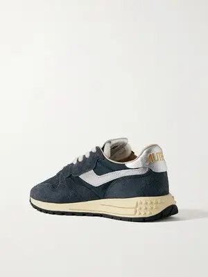 AUTRY Reelwind Low Metallic Leather-trimmed Sneakers - Blue