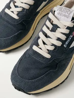 AUTRY Reelwind Low Metallic Leather-trimmed Sneakers - Blue