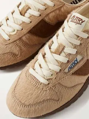 AUTRY Windspin Two-tone Calf Hair Sneakers - Camel