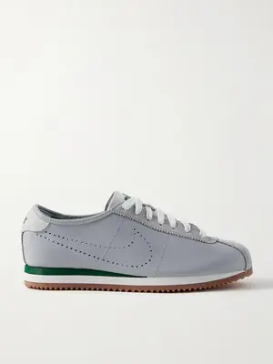 Nike Cortez Decon Suede-trimmed Leather Sneakers - Gray