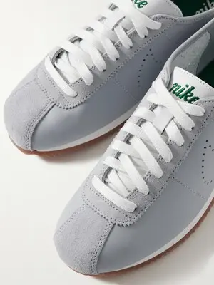 Nike Cortez Decon Suede-trimmed Leather Sneakers - Gray