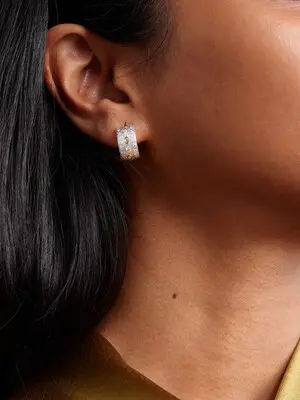 DE BEERS LONDON Talisman 18-karat White Gold Diamond Hoop Earrings