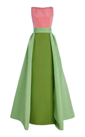 Carolina Herrera Convertible Silk-faille Gown - Multi