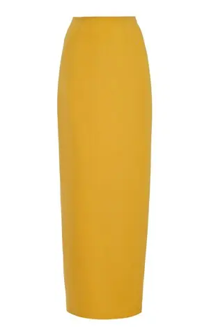 Carolina Herrera Tailored Bi-stretch Wool Maxi Skirt - Yellow