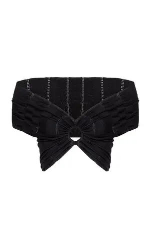VIX PAULA HERMANNY Solaro Knitted Cropped Top - Black