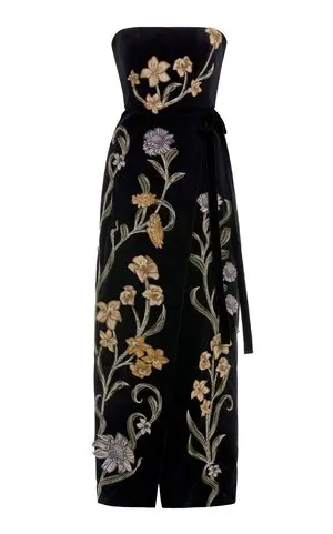 Agua Bendita Cinefilia Strapless Maxi Dress - Black