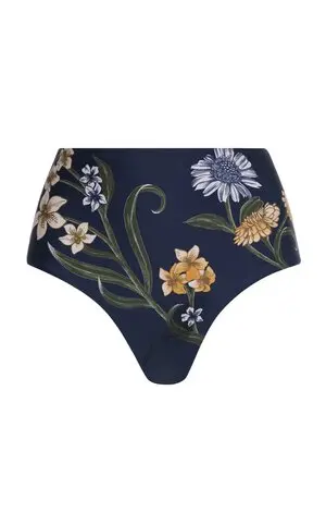 Agua Bendita High-Waisted Bikini Bottom Navy