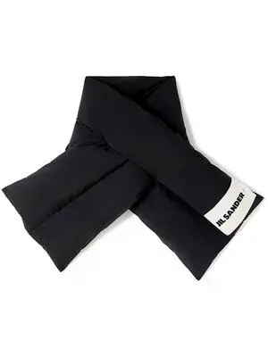 JIL SANDER Logo-patch Padded Scarf Black