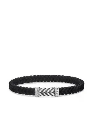 David Yurman Sterling Silver Chevron Diamond Bracelet - Black