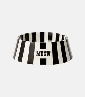 Jonathan Adler Vice Meow Striped Cat Bowl - Black