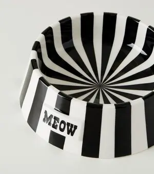 Jonathan Adler Vice Meow Striped Cat Bowl