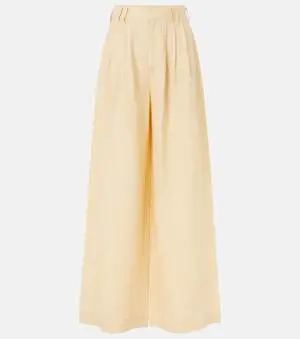 Women's High Rise Wide Leg Linen Trousers