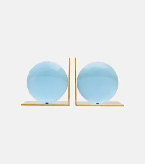 Jonathan Adler Globo Set Of 2 Bookends - Blue