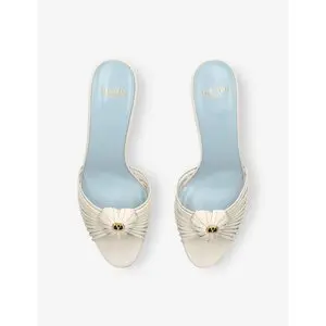 Valentino Garavani Vlogo Leather Mules - Bone