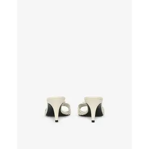 Valentino Garavani Vlogo Leather Mules - Bone
