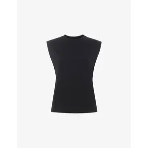 Whistles Edie Round-neck Sleeveless Vest - Black