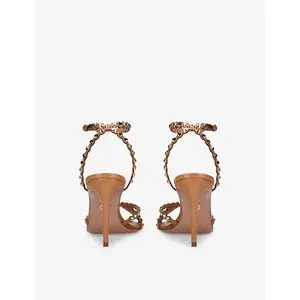 AQUAZZURA Tequila 85 Heeled Leather Sandals - Brown