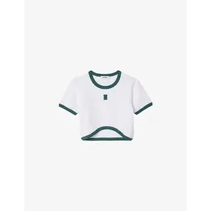 Sandro Logo-embroidered Cropped Top