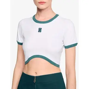 Sandro Logo-embroidered Cropped Top