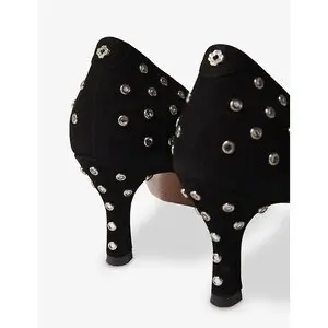 Maje Rhinestone-embellished Leather Pumps