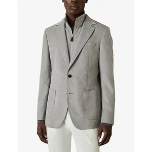 REISS Patch Gilet-insert Regular-fit Woven Blazer