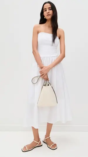 PERFECTWHITETEE Strapless Midi Dress