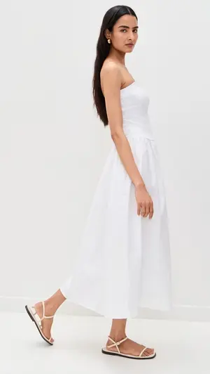 PERFECTWHITETEE Strapless Midi Dress