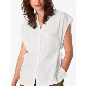 Whistles Side-tie Button-down Woven Shirt - White