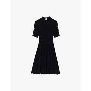Maje Clover-embellished Knit Mini Dress