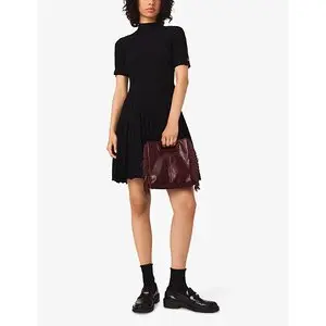 Maje Clover-embellished Knit Mini Dress
