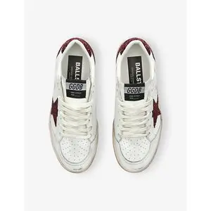 GOLDEN GOOSE Ball Star Leather Low-top Trainers - White/red