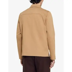 Sandro Flap-pockets Straight-fit Cotton Jacket - Camel