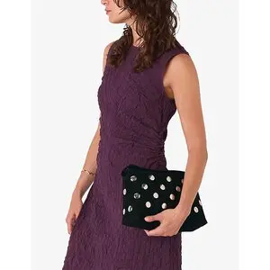 Whistles Lori Round-neck Textured Midi Dress - Purple