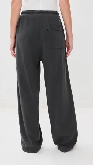 THE ELDER STATESMAN Daily Wide Leg Sweatpants - Coal