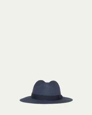 Giorgio Armani Jute Fedora Hat - Navvy