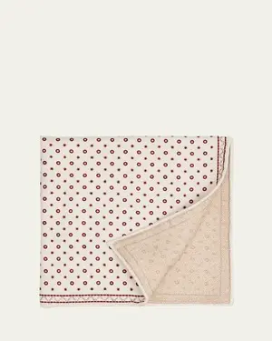 Brunello Cucinelli Polka Dot-print Silk Pocket Square - White/red